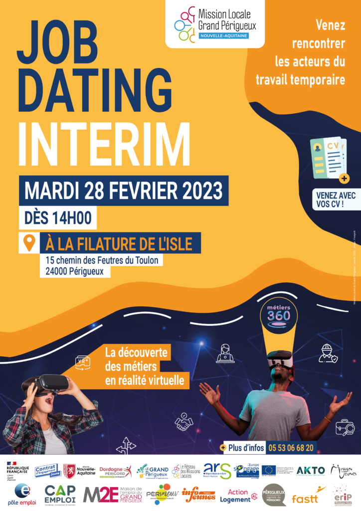 JOB DATING INTERIM - Février 2023 - Mission Locale du Grand Périgueux