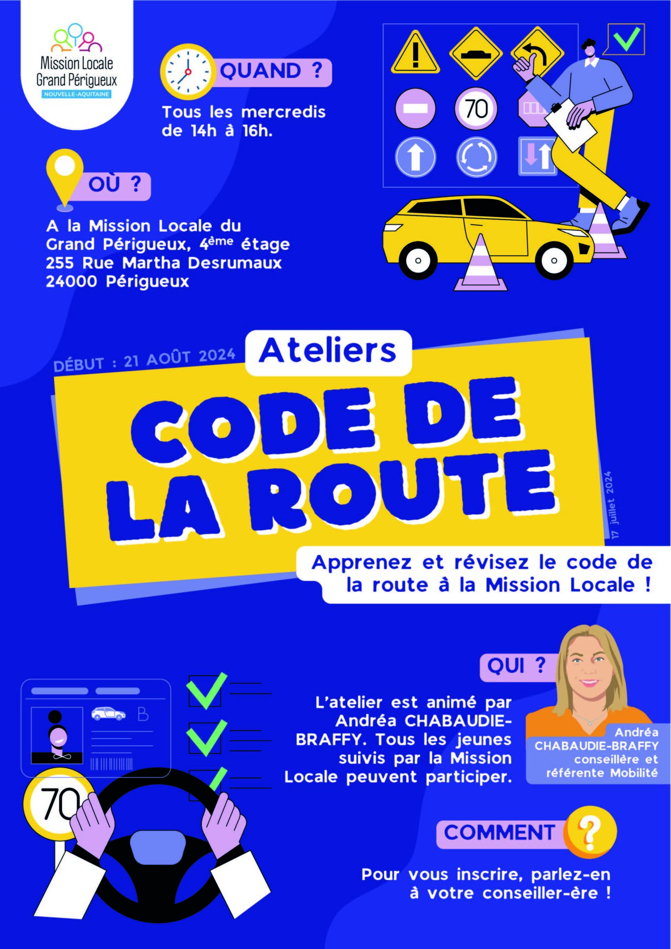 Atelier "Code de la Route" 🚗📚 - Mission Locale du Grand Périgueux